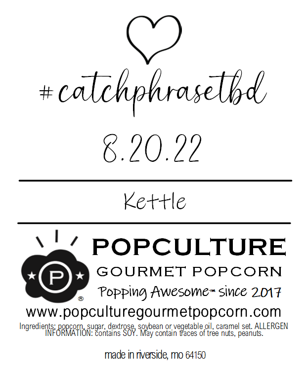 Custom Labels - make your event POP! - Popculture Gourmet Popcorn